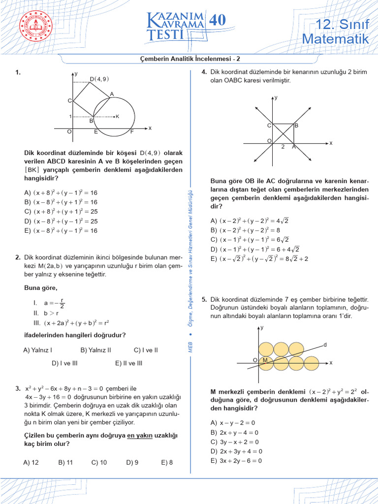 Cember Analitik Maths k12 | PDF