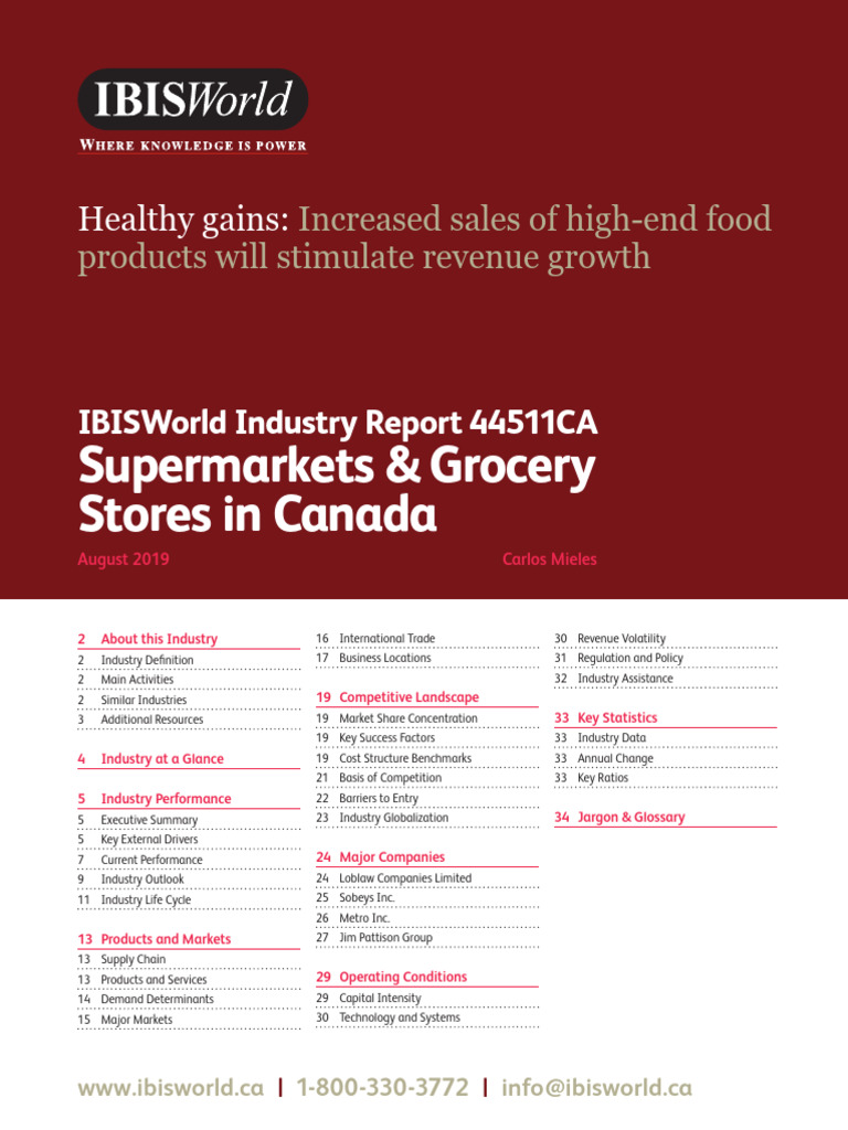 Canada Supermarkets & Grocery Stores Report | PDF | Supermarket ...
