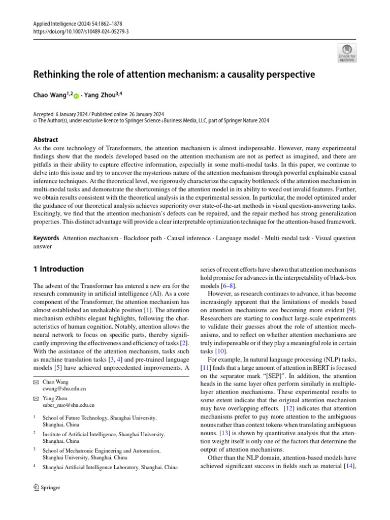 Rethinking The Role of Attention Mechanism: A Causality Perspective | PDF