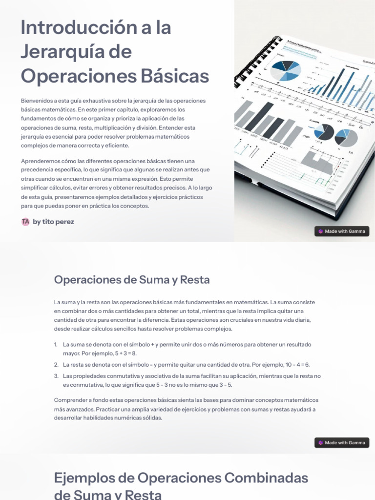 Introduccion A La Jerarquia de Operaciones Basicas 1 | PDF | División (Matemáticas ...