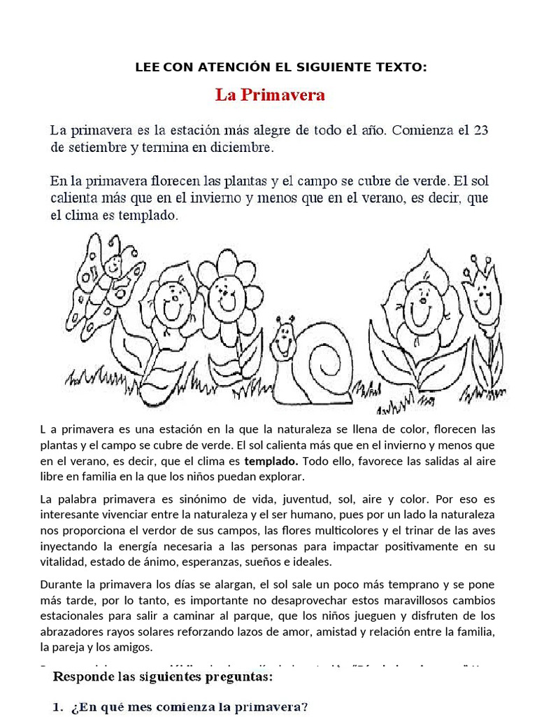 LECTURA PRIMAVERA | PDF