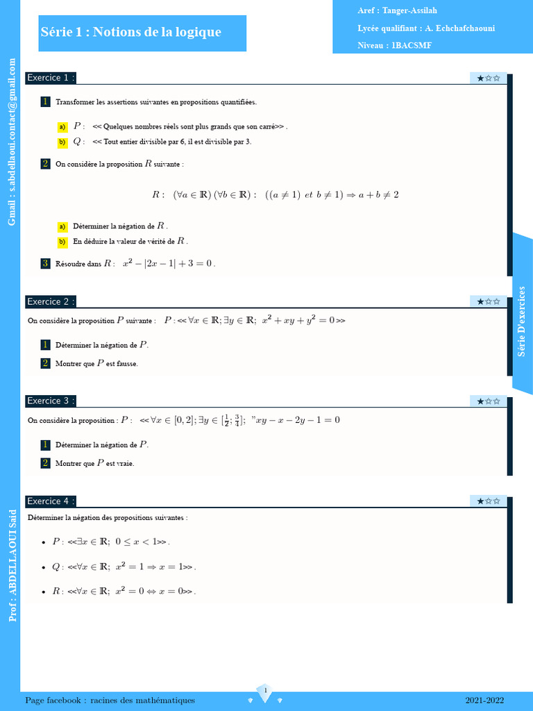 Serie d'exercices | PDF