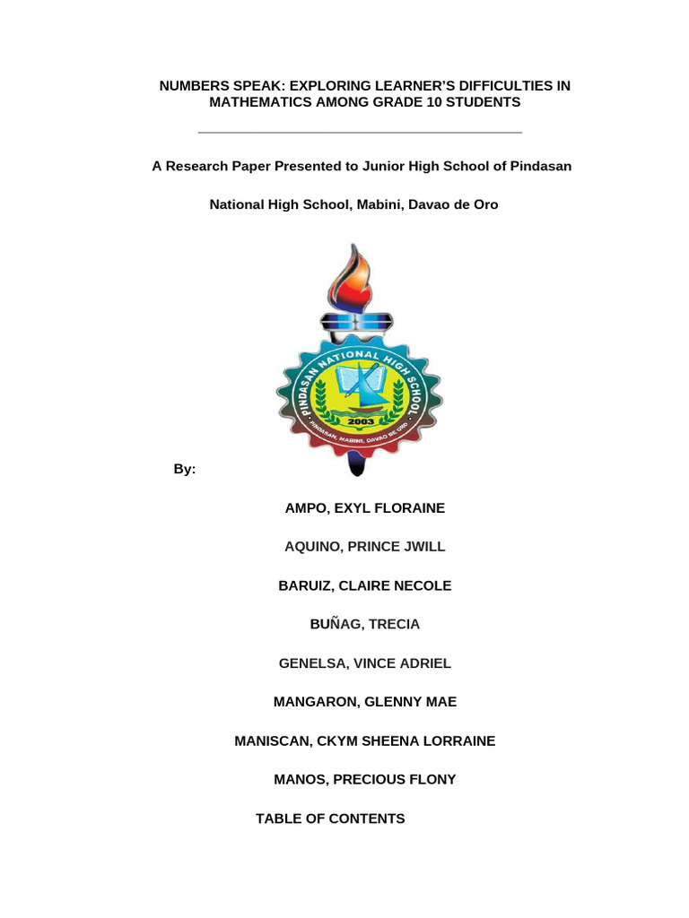 Research Paper Chapter 1 3 Final | PDF