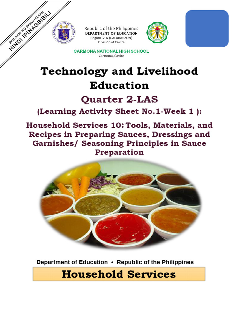 2nd Quarter HHS 10 Week 1 Learning Activity Sheet | PDF