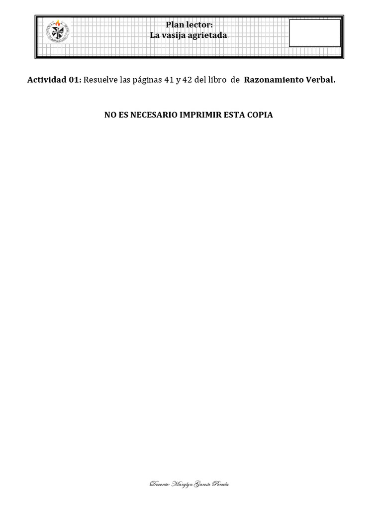 Plan Lector La Vasija Agrietada Pdf