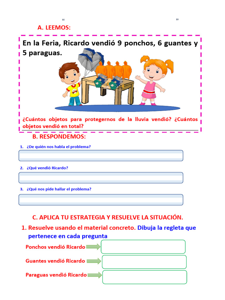 FICHA MAT. Resolvemos Problemas Juntando y Juntando | PDF