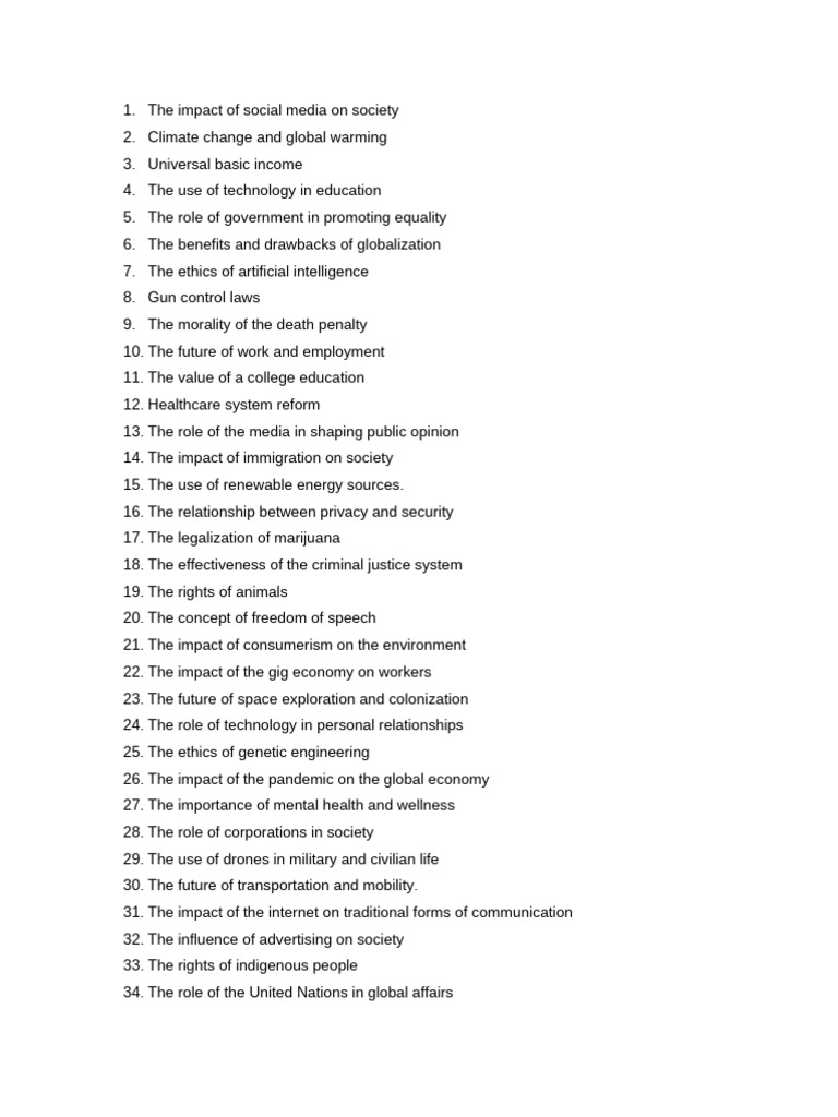 2b. Topics For A Debate (Advanced) | PDF