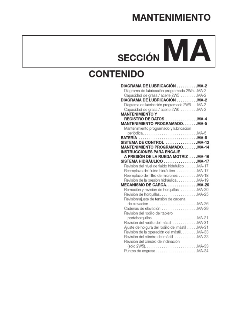 2W5 - 2W6 - Manual de Servicio (Mantenimiento) | PDF