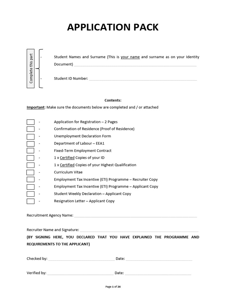 Application Pack - New Learner (1) (1) | PDF