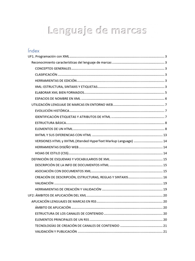 Lenguaje de Marcas | PDF