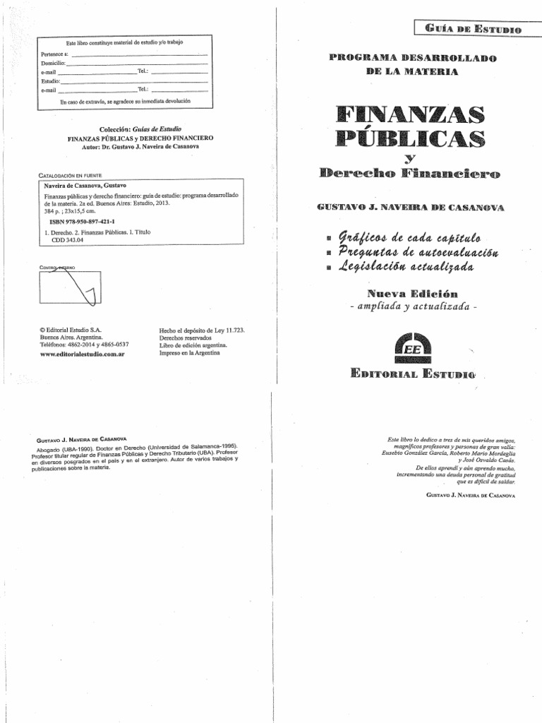 Guia Finanzas Publicas y Derecho Financiero 1 | PDF
