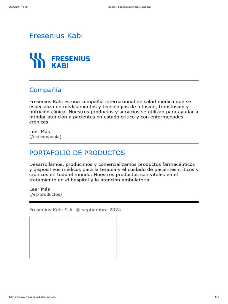 Fresenius Kabi: Compañía | PDF