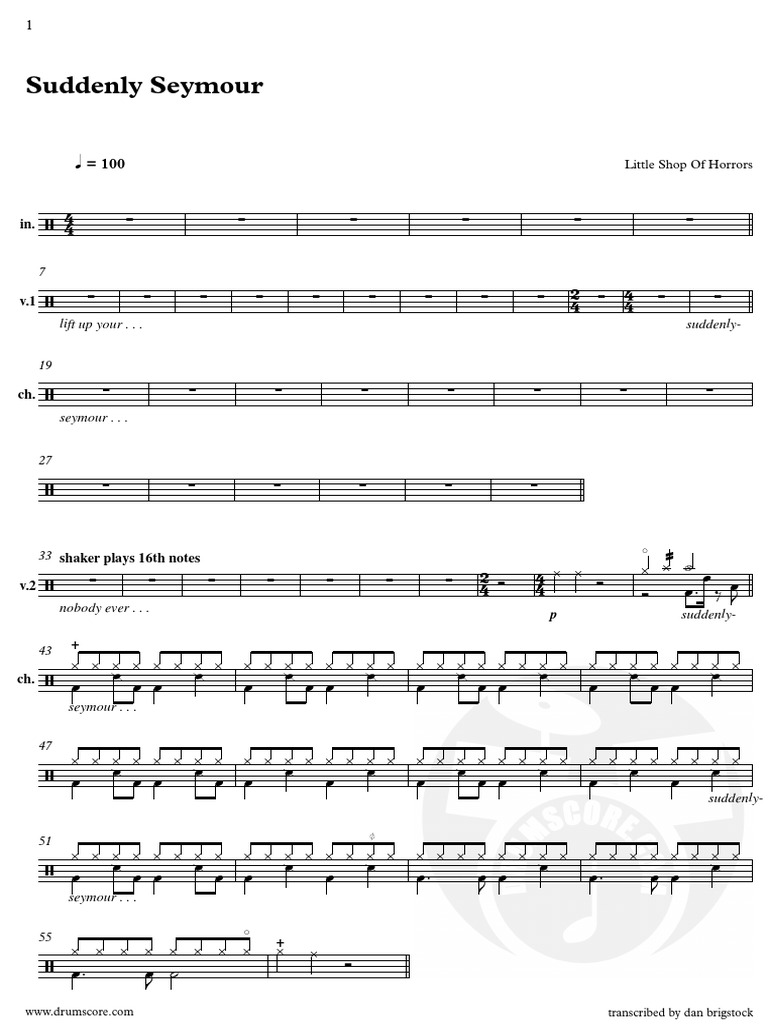 Suddenly Seymour - Drum | PDF