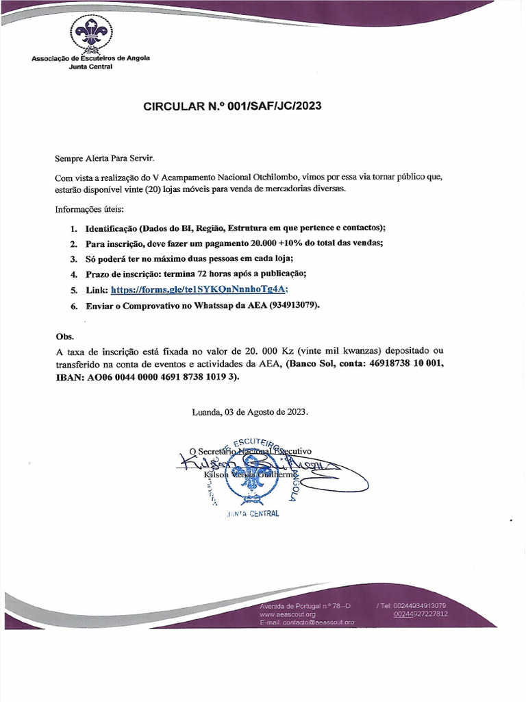 Circular 001 Saf JC 23 | PDF