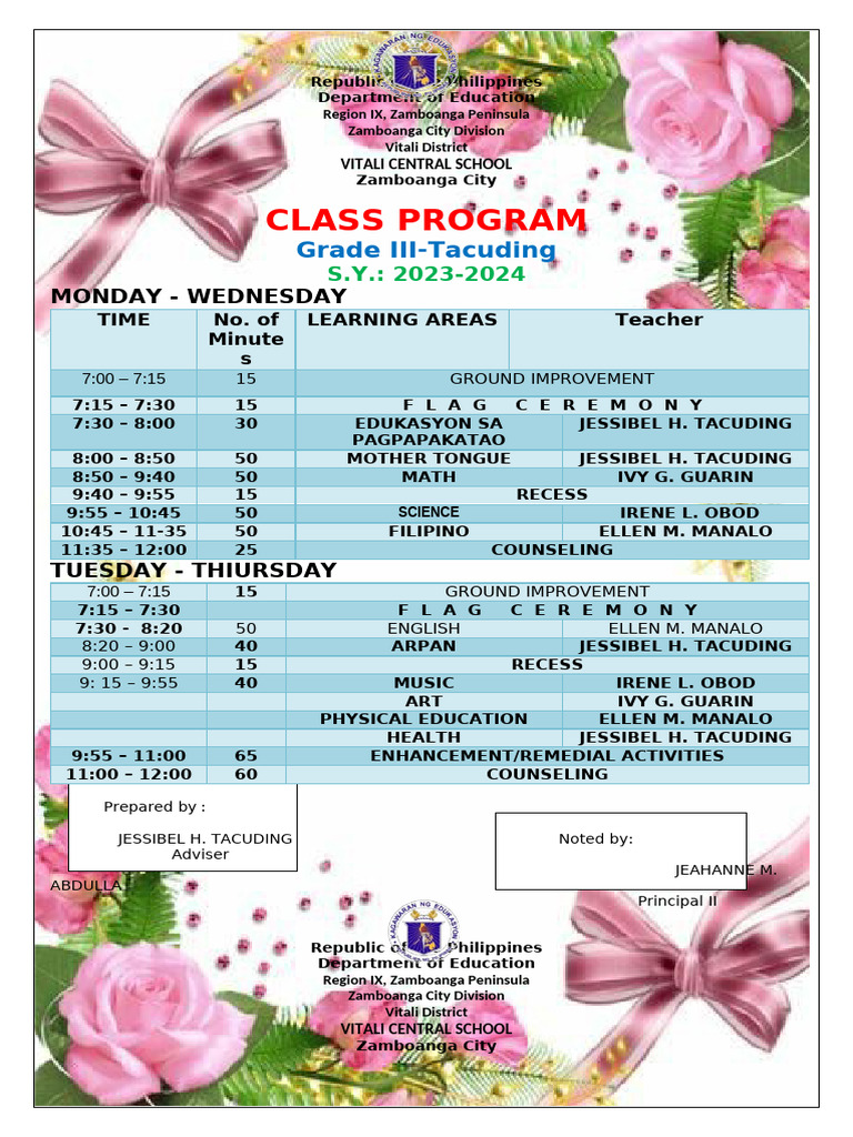 Class Program g3 Modular Mode 1 | PDF