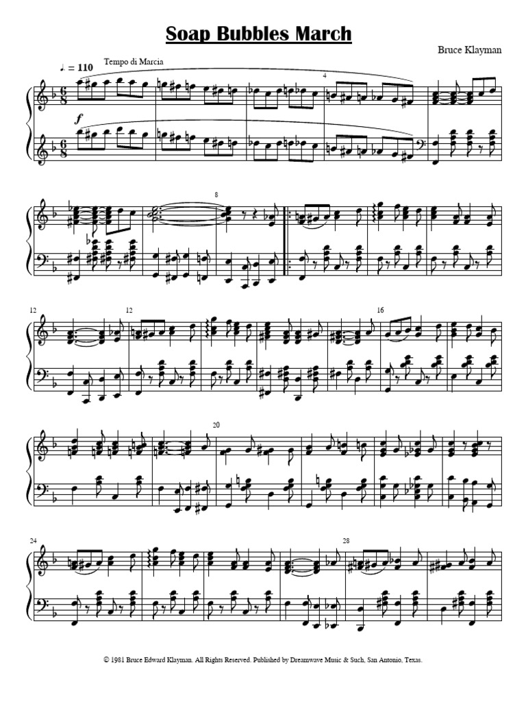 Soap Bubbles March | PDF