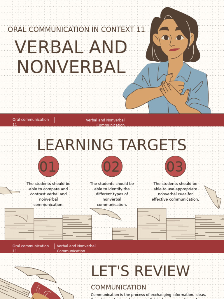 Verbal and Nonverbal Communication Educational Presentation in Red and ...