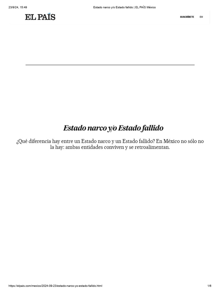 México: Estado Narco y Fallido | PDF | México | Politica de mexico