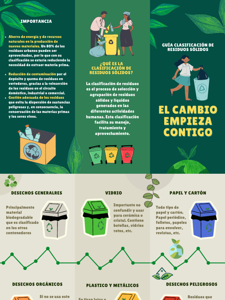 Folleto Tríptico de Cuidado Ambiental y Reciclaje Moderno Ilustrado | PDF