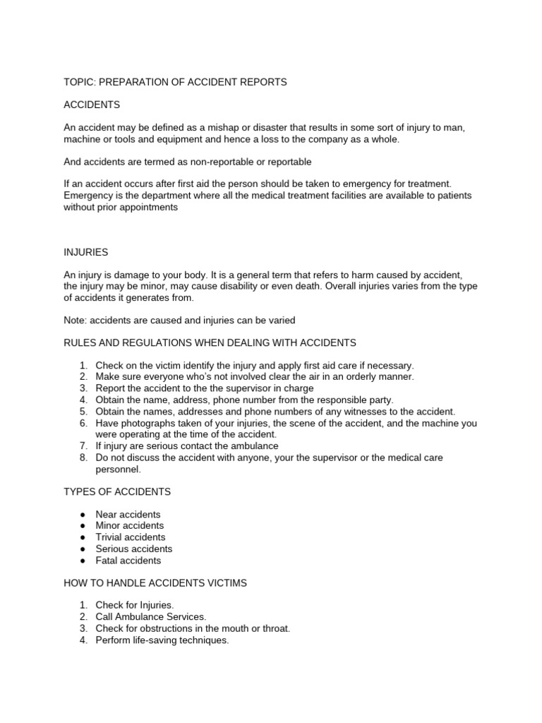 Accident Reports | PDF
