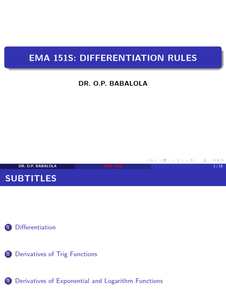 Differentiation Rules(1) (2) | PDF