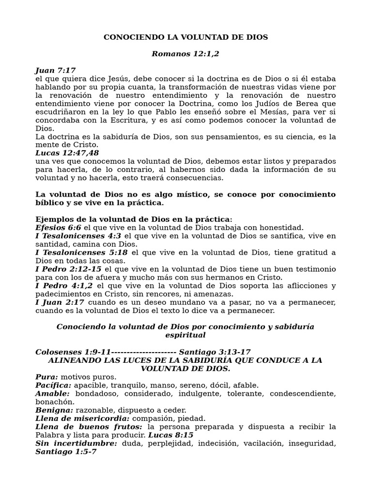 Conociendo La Voluntad de Dios | PDF