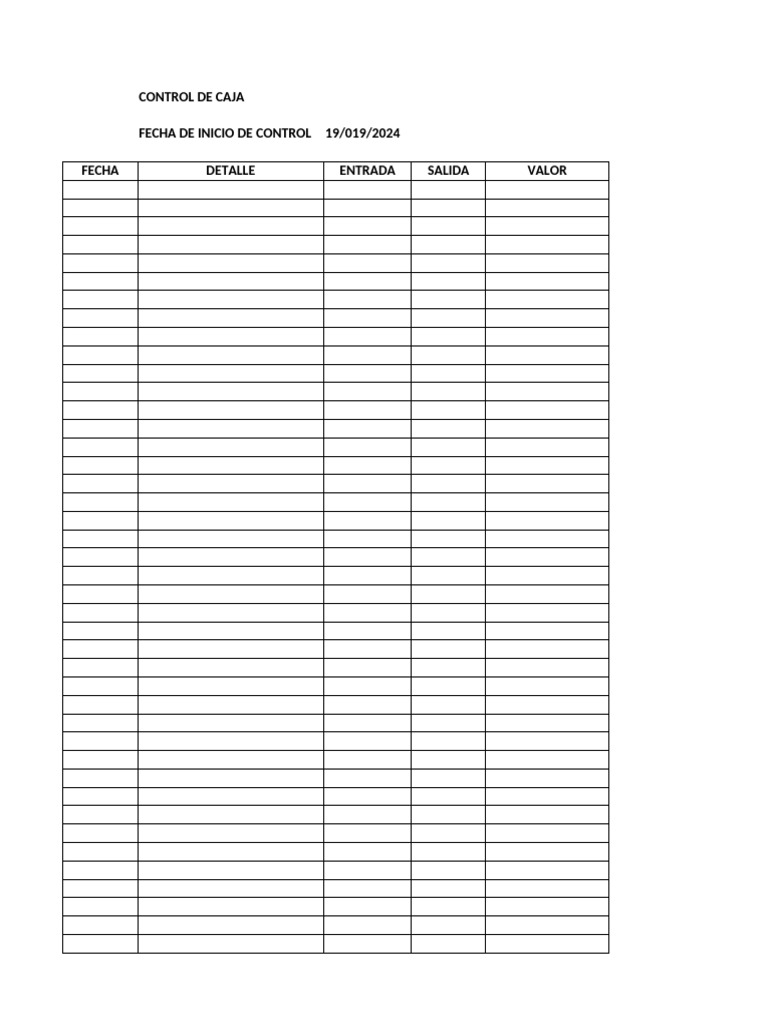 Control de Caja | PDF