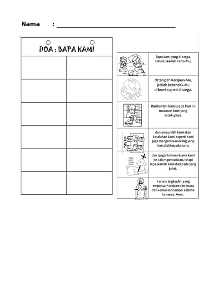 Aktivitas Anak Kecil Doa Bapa Kami Pdf
