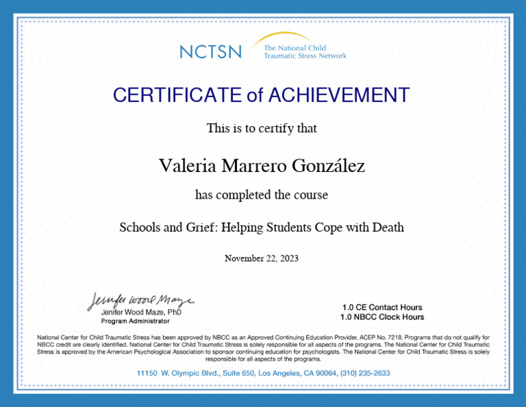 Schools and Grief Helping Students Cope with Death_Certificate | PDF