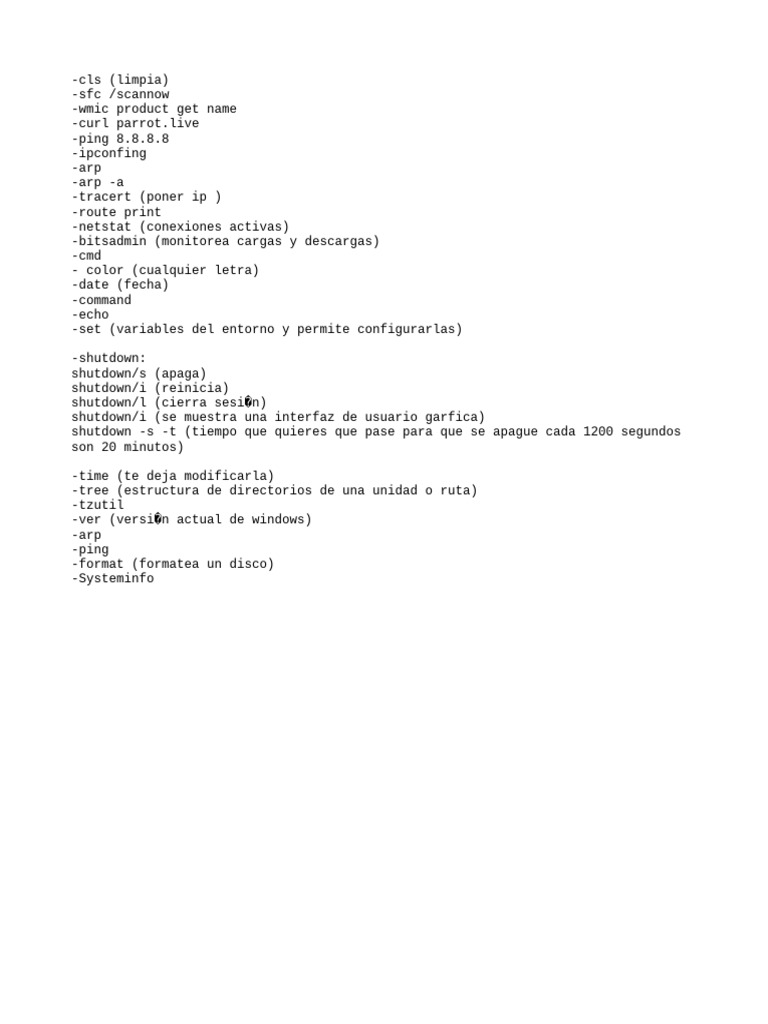 Comandos para CMD | PDF