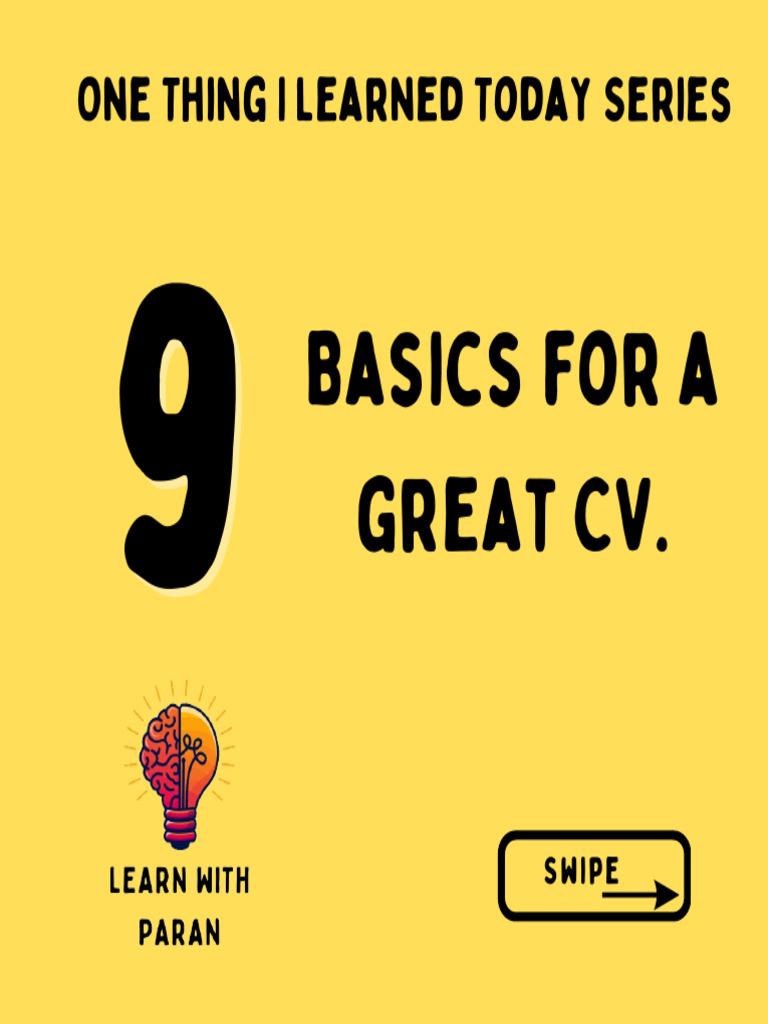 9 Basics For A Great Cv Pdf