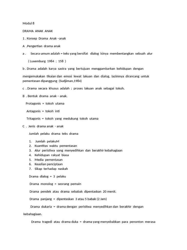 Modul 8 KONSEP DASAR ANAK | PDF
