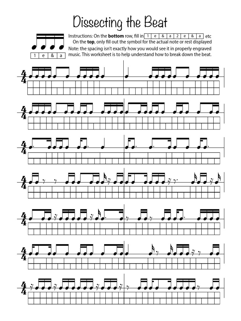 Dissecting The Beat - Sixteenth Notes 1 | PDF