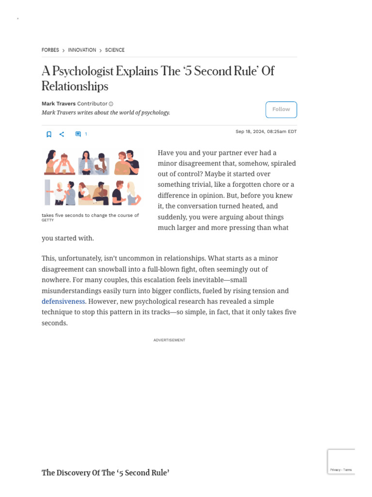 A Psychologist Explains The 5 Second Rule' of Relationships PDF | PDF