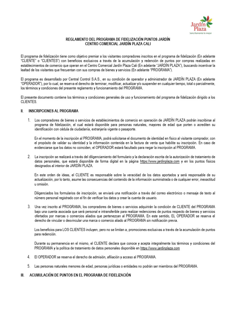 Terminos Condiciones Programa Beneficios | PDF | Documento de identidad ...