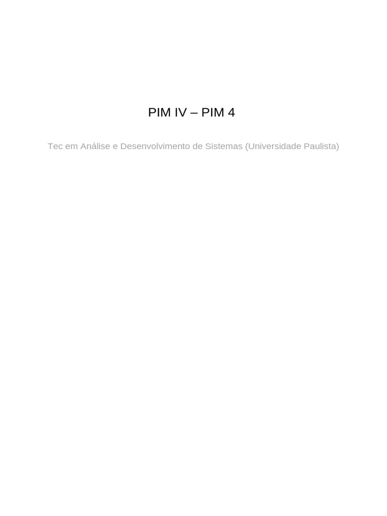 Alan Pim Iv Unip 1 | PDF