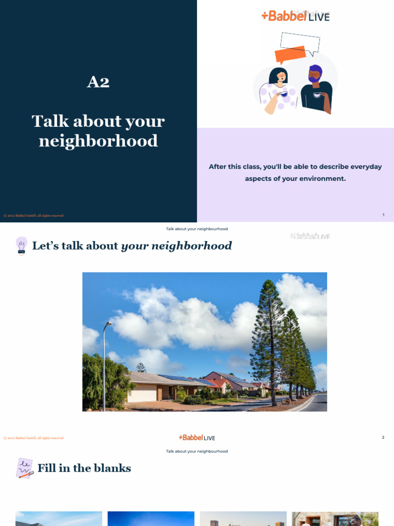 ENG - A2 - 13 Talk About Your Neighborhood | PDF