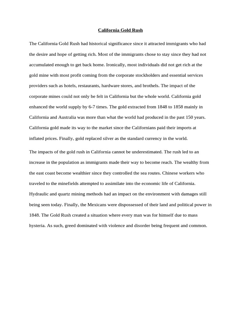 California Gold Rush | PDF