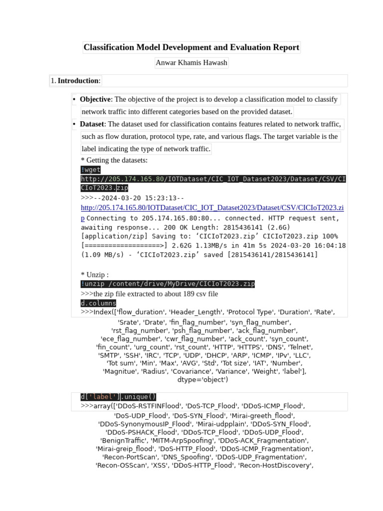 Classification Model To Classify Network Traffic | PDF | Computer ...