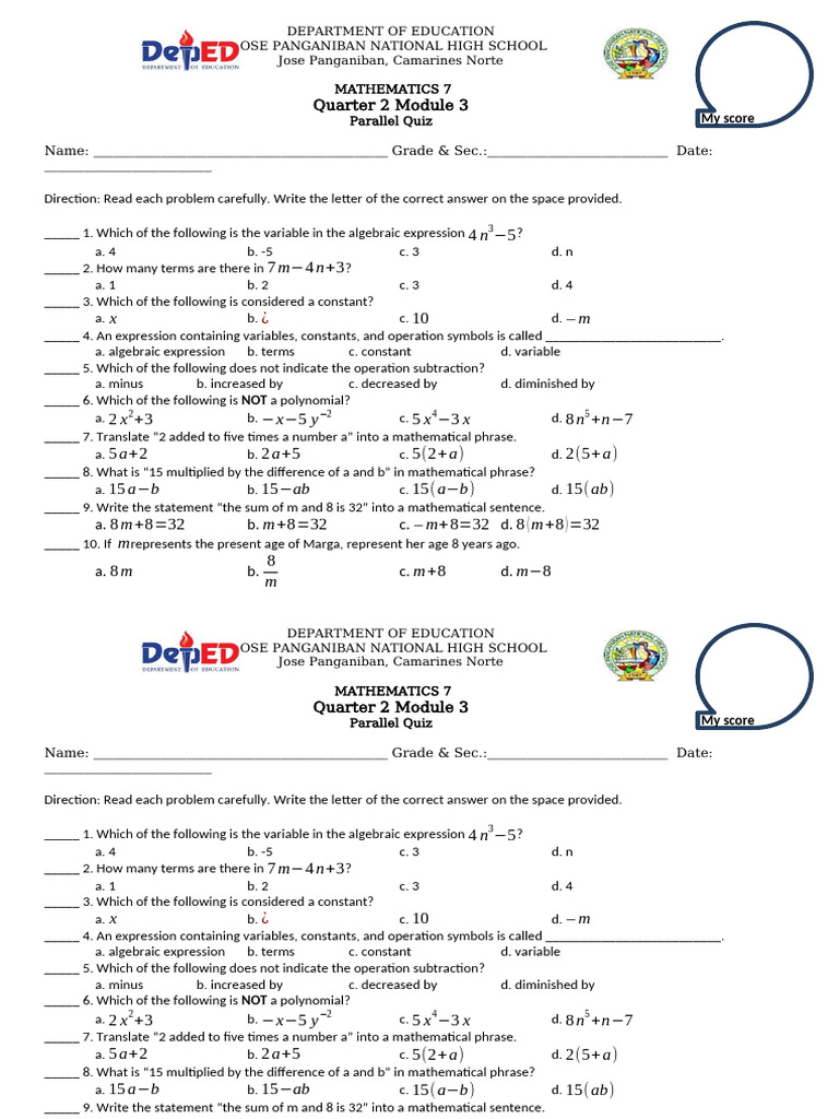 Parallel Quiz Module 3-5 | PDF