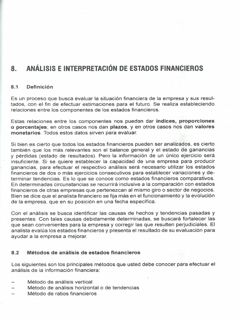 Curso Analisis e Interpretacion de Estados Financieros | PDF
