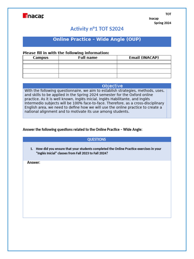 Activity N°1 TOT S2024 | PDF