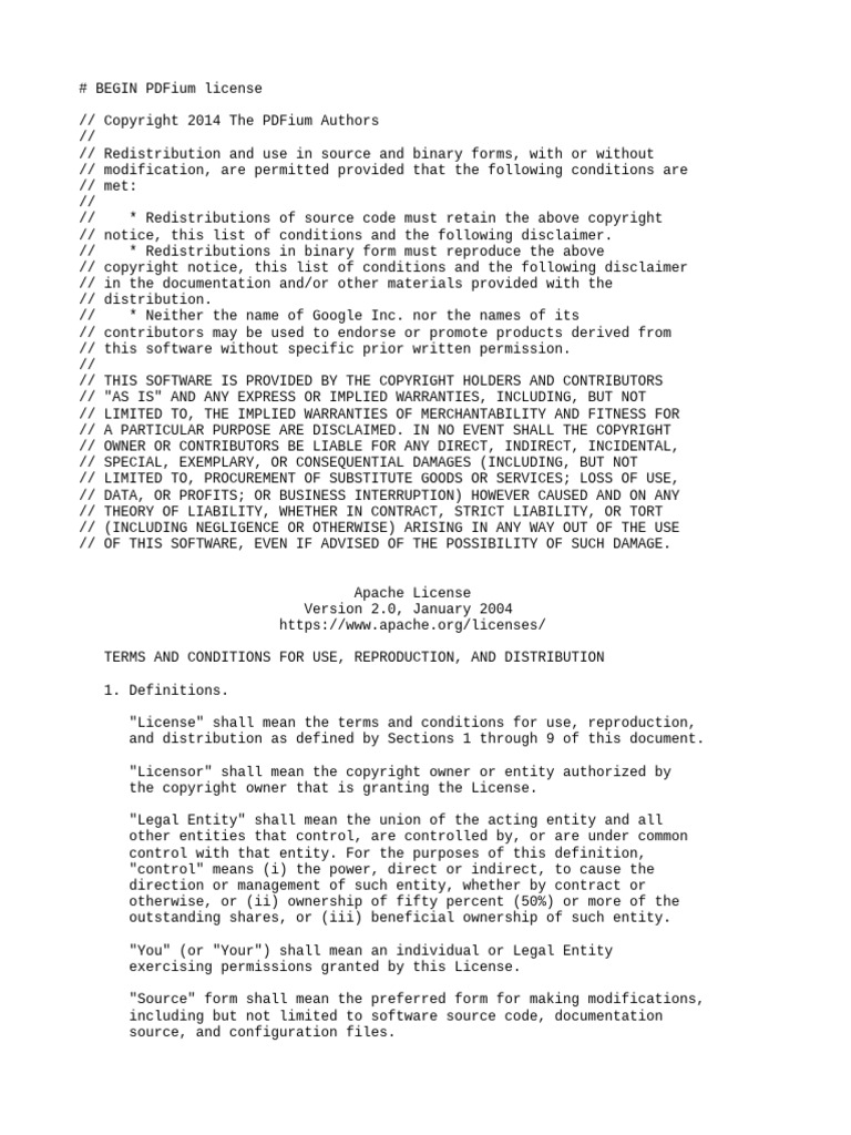 Pdfium License | PDF