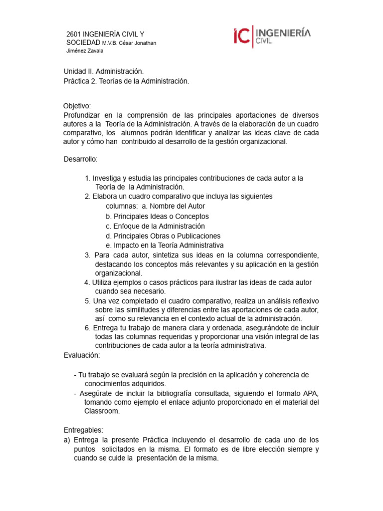 PRÁCTICA 2. Teorías de Admin EGLS | PDF