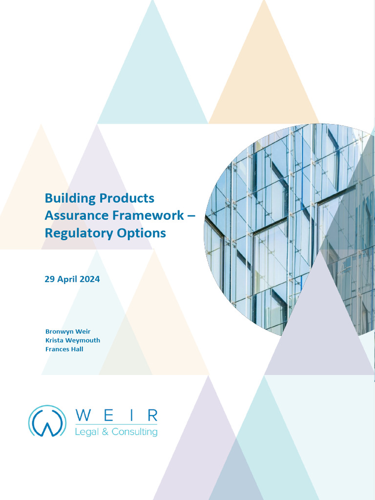Building Products Assurance Framework - Regulatory Options | PDF