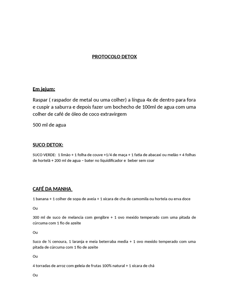 Protocolo Detox | PDF