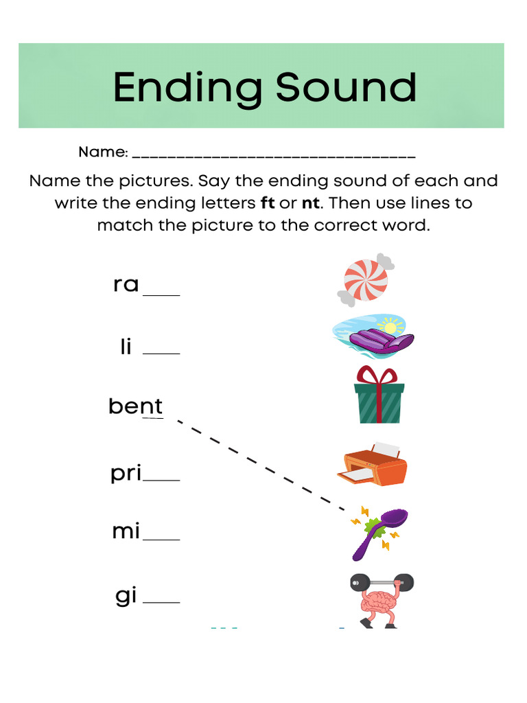 Ending Consonants - FT, - NT | PDF