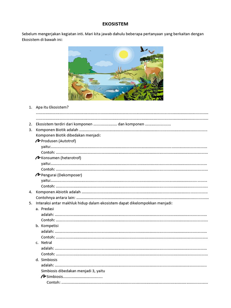 Lkpd Ekosistem Dan Interaksi Makhluk Hidup Pdf