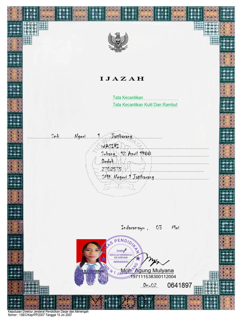 Ijasah SMK 2007-7770 | PDF