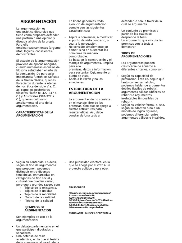 Argumentación Triptico | PDF